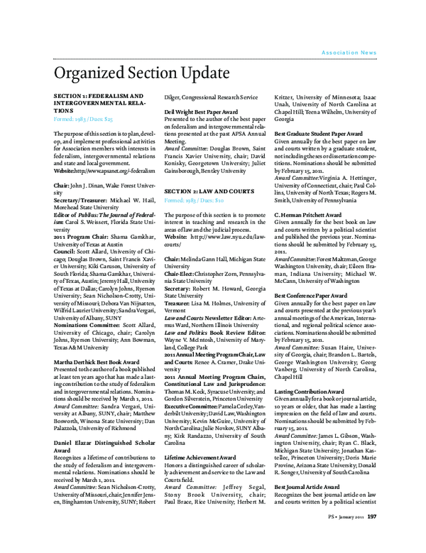 (PDF) Organized Section Update | Renee Cramer - Academia.edu