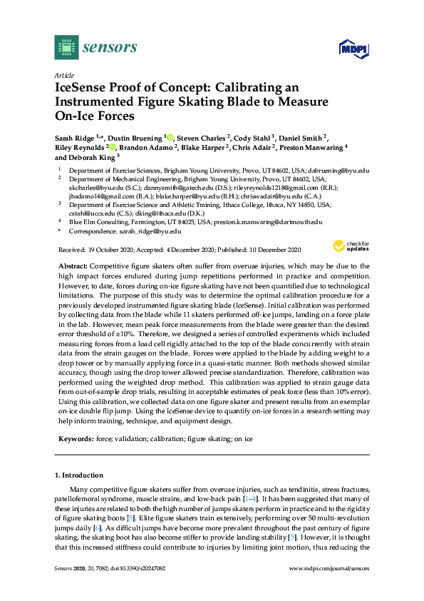 (PDF) IceSense Proof of Concept: Calibrating an Instrumented Figure ...
