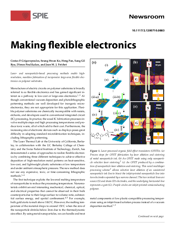 (PDF) Making flexible electronics
