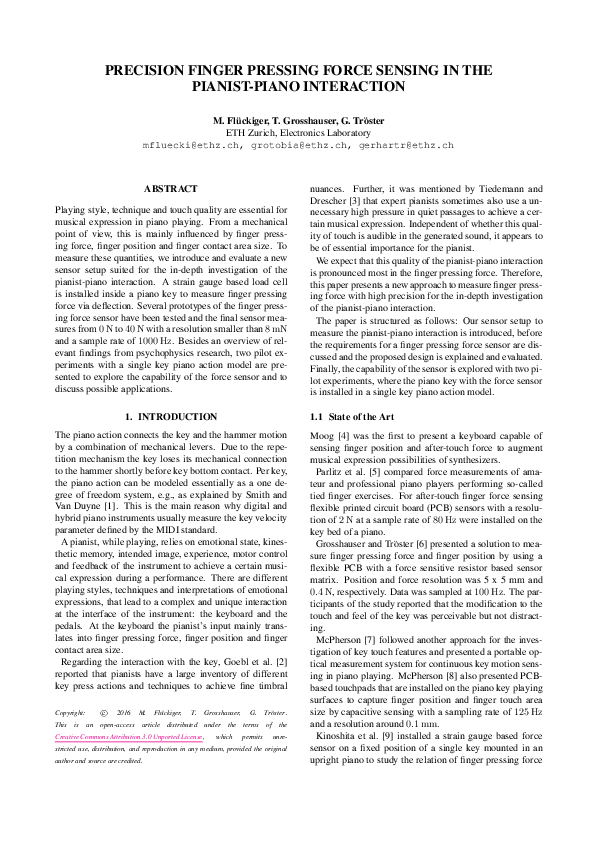 (PDF) Precision Finger Pressing Force Sensing In The Pianist-Piano ...