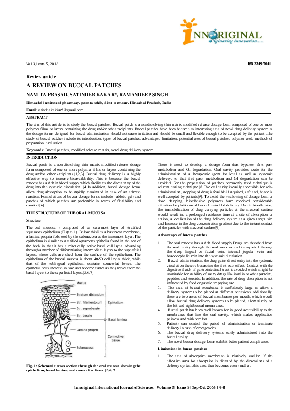 (PDF) A Review on Buccal Patches