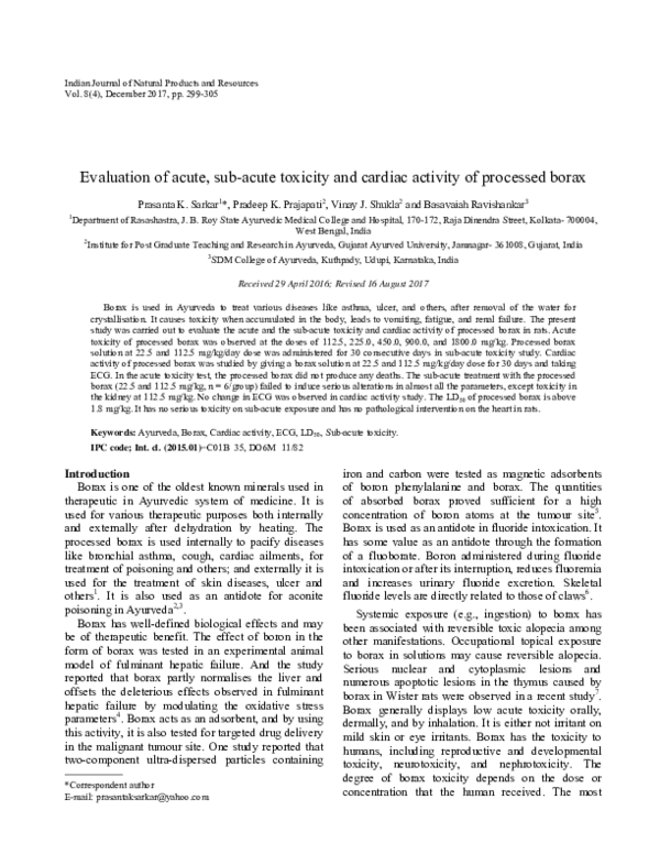 (PDF) Evaluation of acute, sub-acute toxicity and cardiac activity of ...
