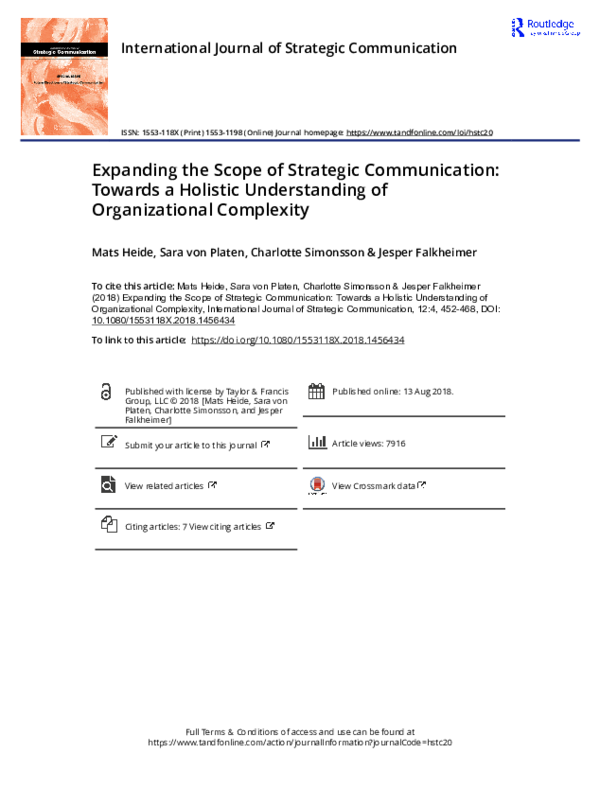 (PDF) Expanding the Scope of Strategic Communication: Towards a ...