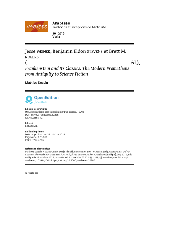 (PDF) Jesse Weiner, Benjamin Eldon Stevens