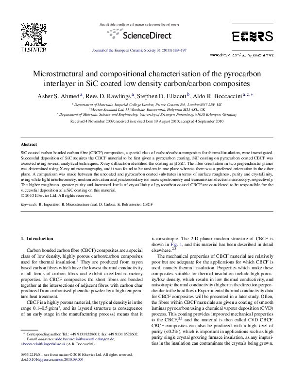 (PDF) Microstructural and compositional characterisation of the ...
