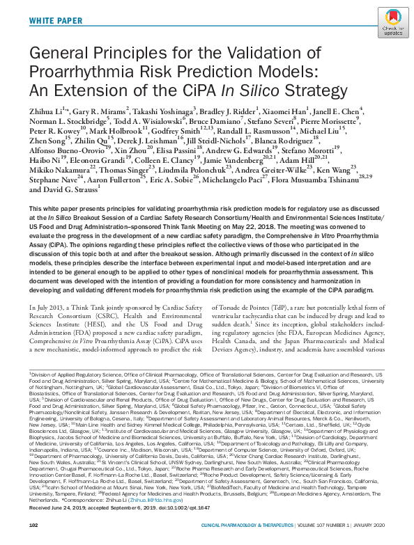 (PDF) General Principles for the Validation of Proarrhythmia Risk ...