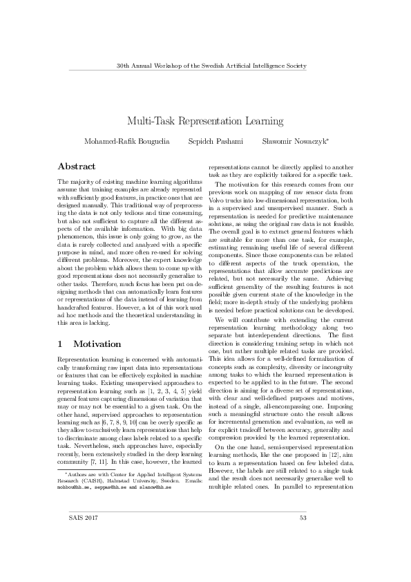 (PDF) Multi-Task Representation Learning