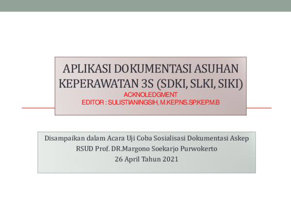 (PDF) Aplikasi Dokumentasi Asuhan Keperawatan 3S (SDKI, SLKI, SIKI