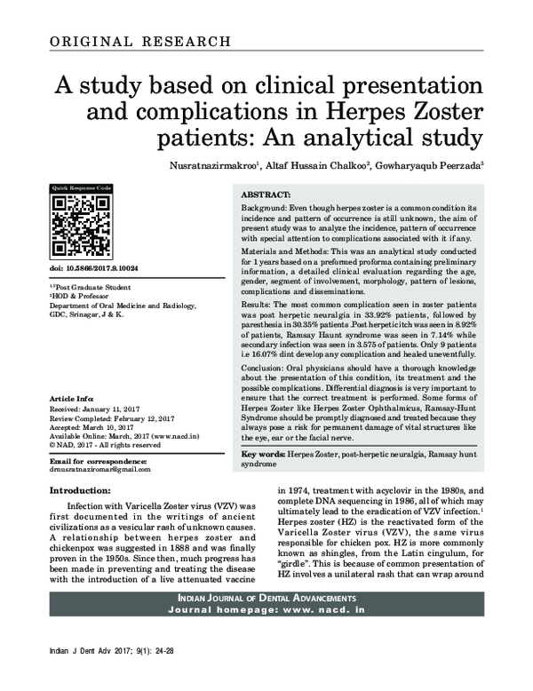 (PDF) A study based on clinical presentation and complications in ...