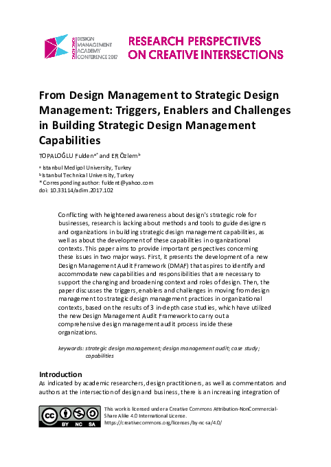 (PDF) From Design Management to Strategic Design Management