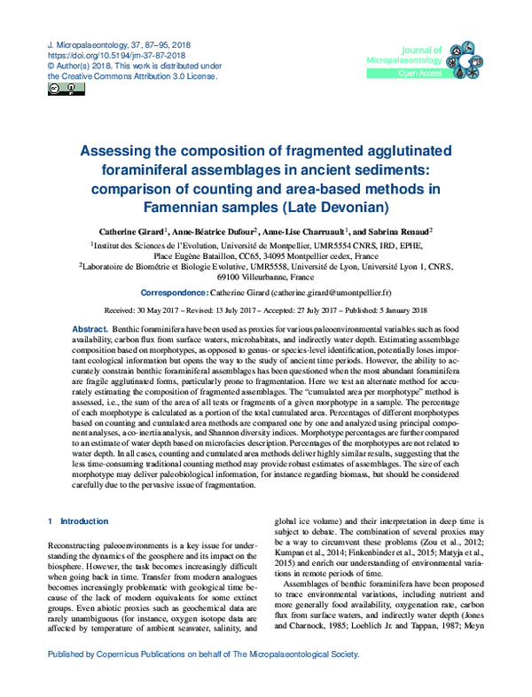 (PDF) Assessing the composition of fragmented agglutinated ...