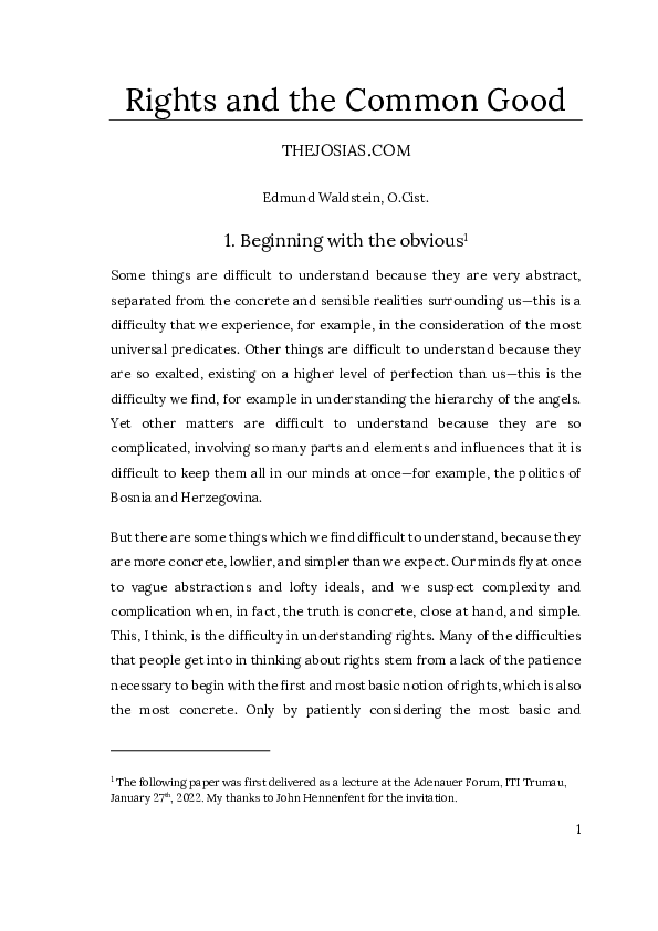 (PDF) Rights and the Common Good