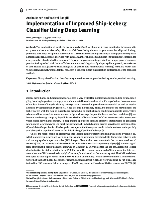 (PDF) Implementation of Improved Ship-Iceberg Classifier Using Deep ...