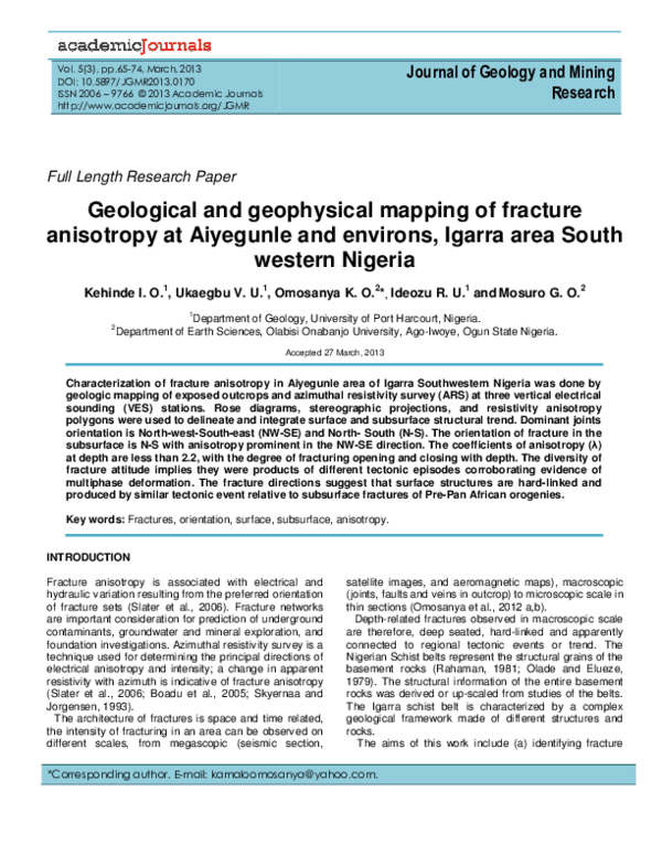 (PDF) Geological and geophysical mapping of fracture anisotropy at ...