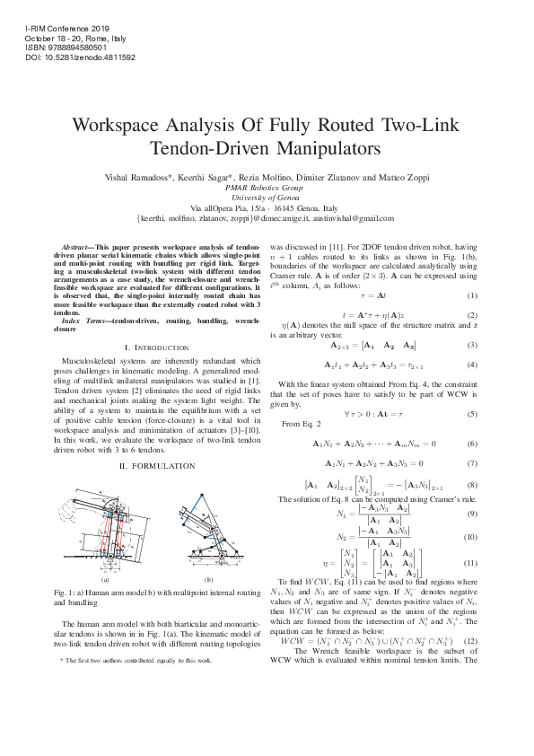(PDF) Workspace Analysis Of Fully Routed Two-Link Tendon-Driven Manipulators