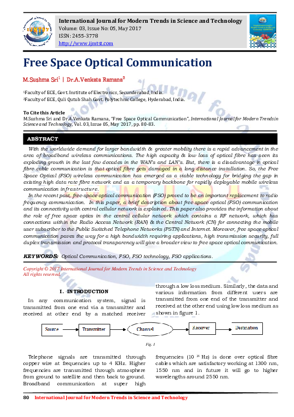 (PDF) Free Space Optical Communication