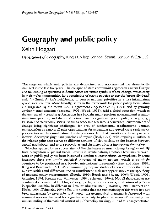 (PDF) Geography and Public Policy