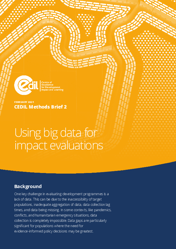 (PDF) Using big data for impact evaluations