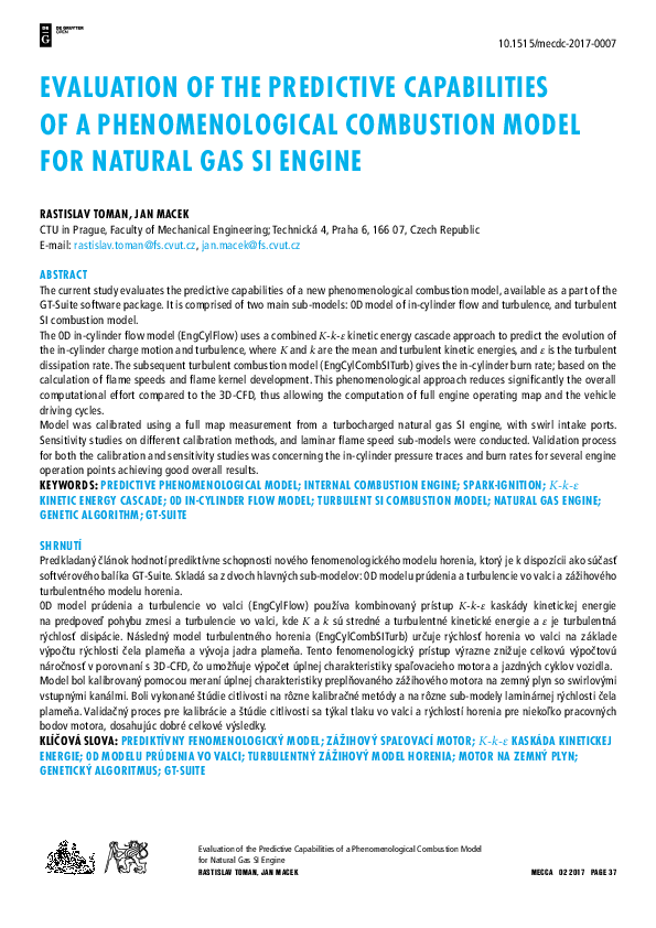 (PDF) Evaluation of the Predictive Capabilities of a Phenomenological ...