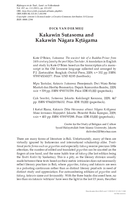 (PDF) Kakawin Sutasoma and Kakawin Nāgara Krtāgama
