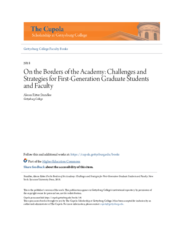 (PDF) On the Borders of the Academy: Challenges and Strategies for ...