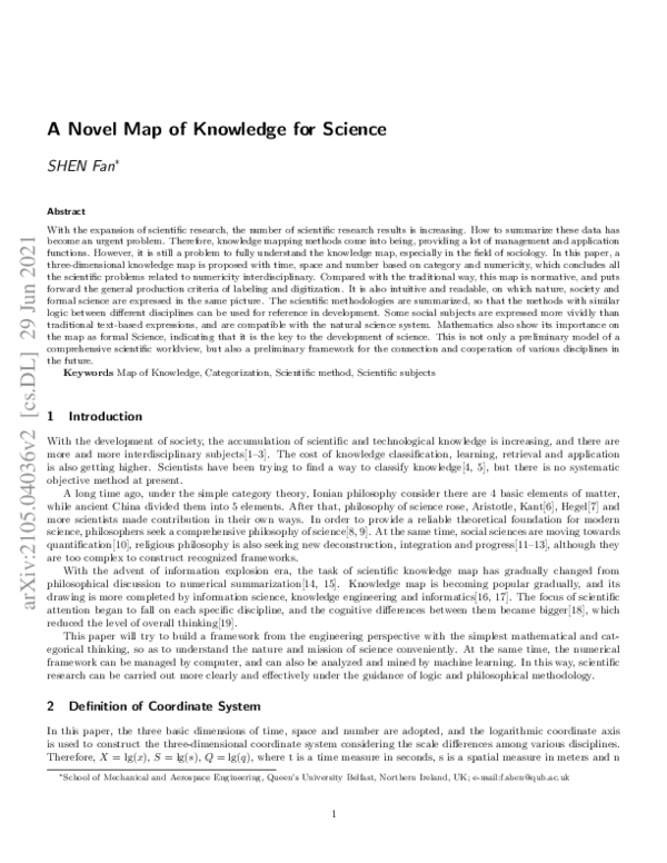 (PDF) A Novel Map of Knowledge for Science | fan shen - Academia.edu