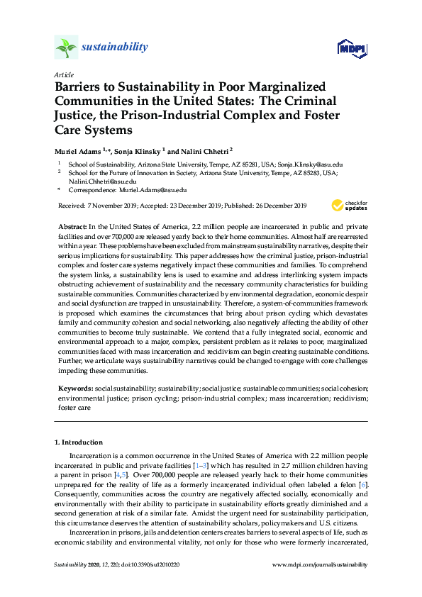 (PDF) Barriers to Sustainability in Poor Marginalized Communities in ...