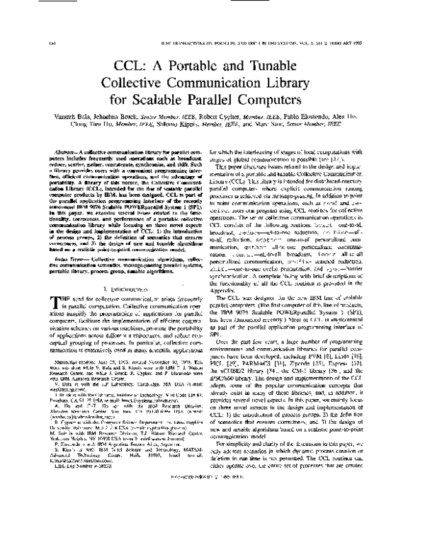 (PDF) CCL: a portable and tunable collective communication library for ...