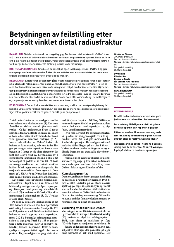 (PDF) Betydningen av feilstilling etter dorsalt vinklet distal ...