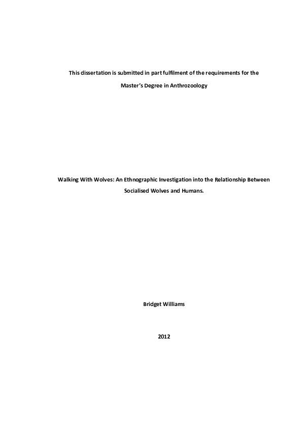 (PDF) Walking with wolves : an ethnographic investigation into the ...