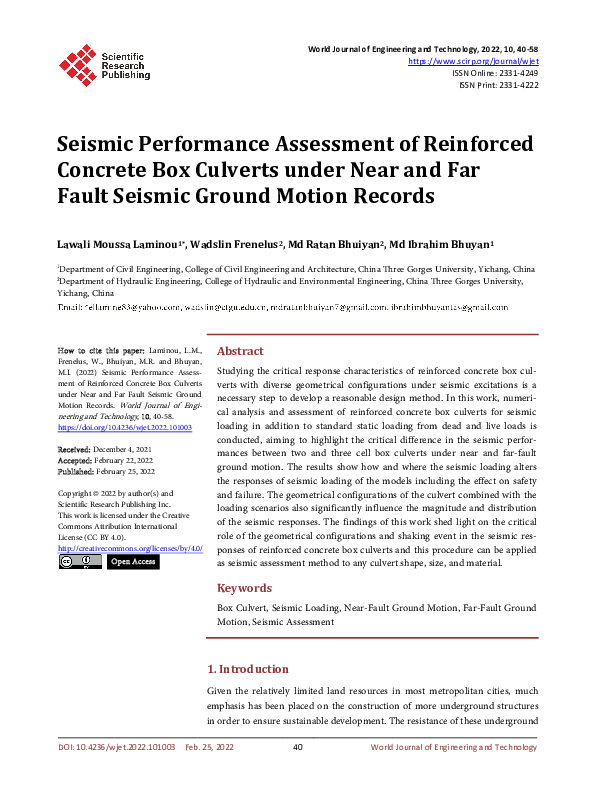 (PDF) Seismic Performance Assessment of Reinforced Concrete Box ...