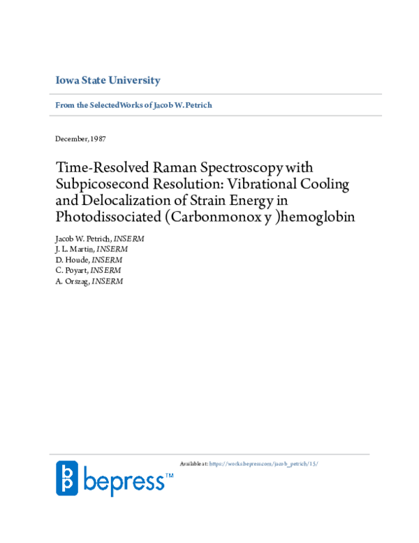 (PDF) Time-resolved Raman spectroscopy with subpicosecond resolution ...
