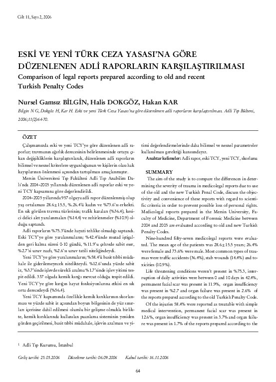 (PDF) Comparison of Legal Reports Prepared According to Old and Recent ...