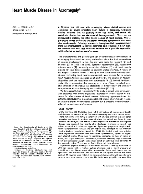 (PDF) Heart muscle disease in acromegaly