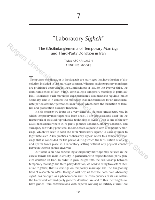 (PDF) (2021). 'Laboratory sigheh: The (dis)entanglements of temporary ...