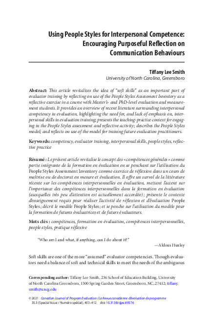 (PDF) Using People Styles for Interpersonal Competence: Encouraging ...