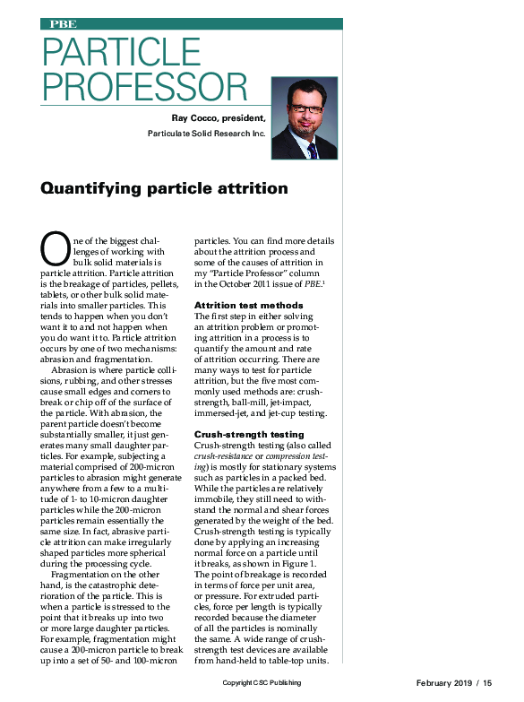 (PDF) Quantifying particle attrition
