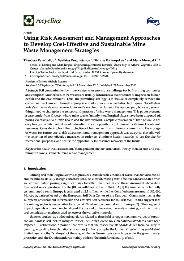 (PDF) Using Risk Assessment and Management Approaches to Develop Cost ...
