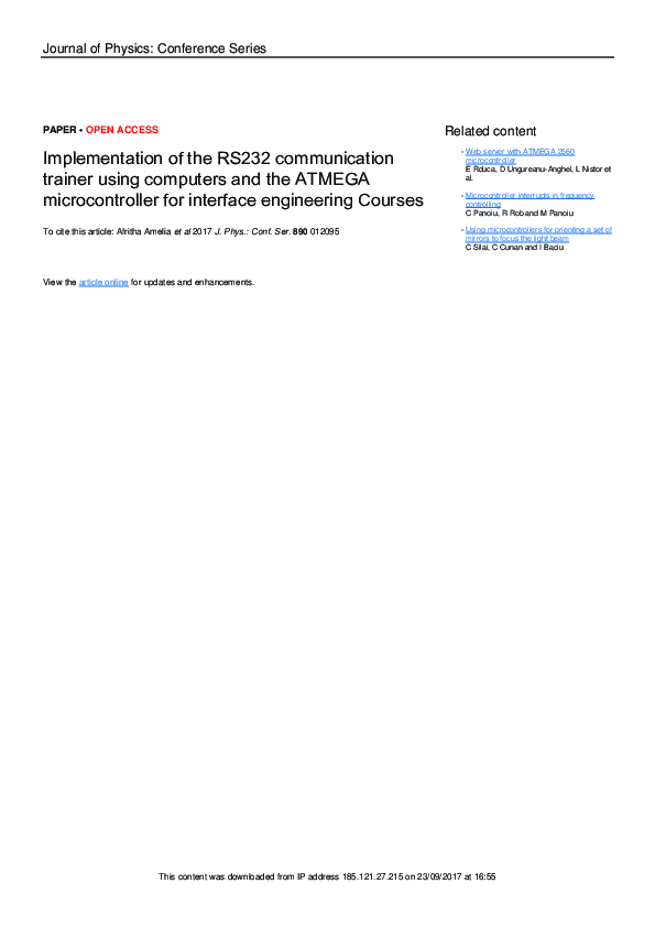 (PDF) Implementation of the RS232 communication trainer using computers and the ATMEGA ...