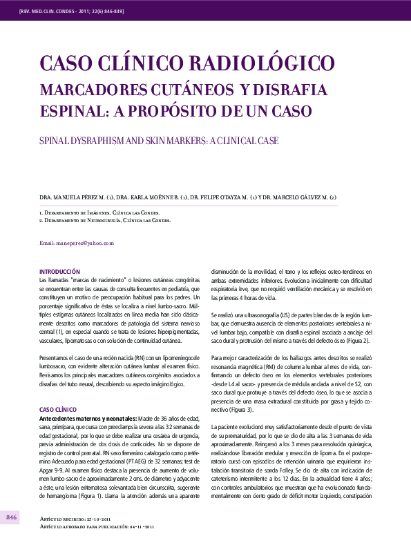 (PDF) Caso clinico radiologico marcadores cutáneos y disrafia espinal ...