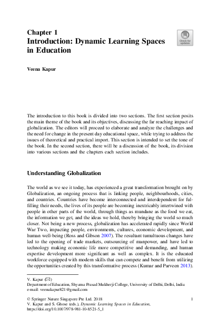 (PDF) Introduction: Dynamic Learning Spaces in Education