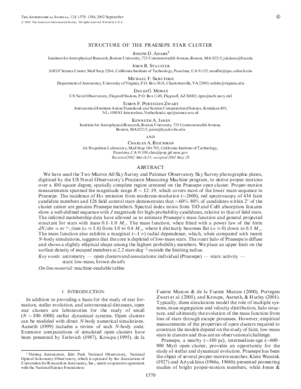 (PDF) Structure of the Praesepe Star Cluster