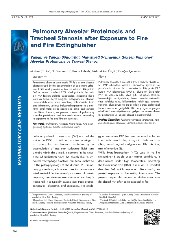 (PDF) Pulmonary Alveolar Proteinosis and Tracheal Stenosis After ...