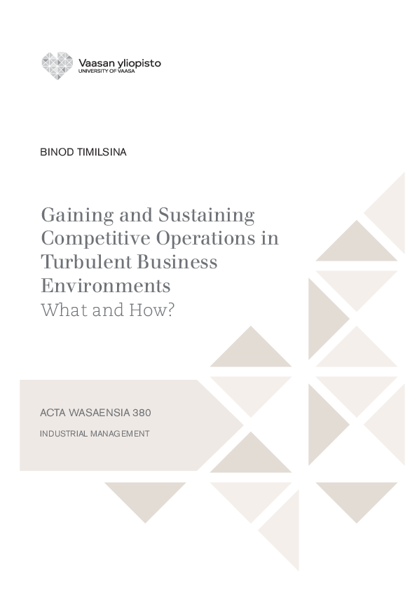 (PDF) Gaining and sustaining competitive operations in turbulent ...