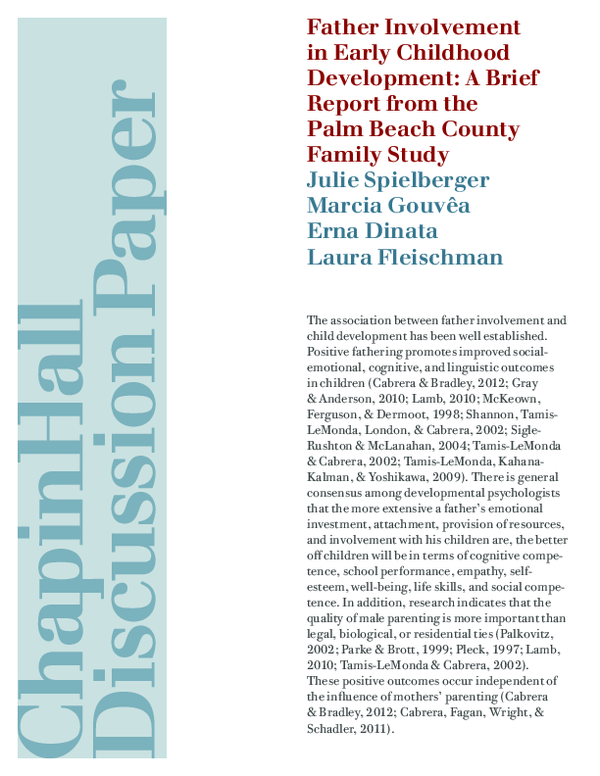 (PDF) Father Involvement in Early Childhood Development : A Brief ...