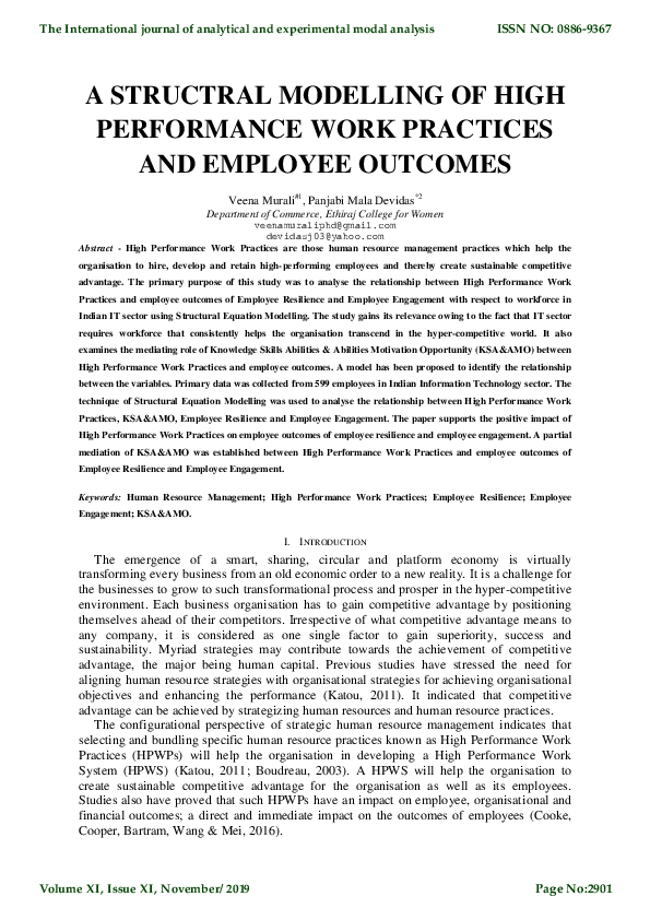 (PDF) A Structral Modelling of High Performance Work Practices and ...