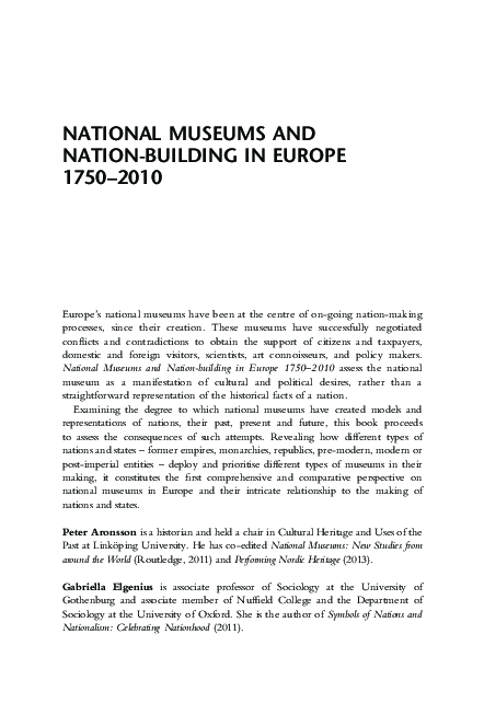 (PDF) National Museums and Nation-Building in Europe 1750–2010