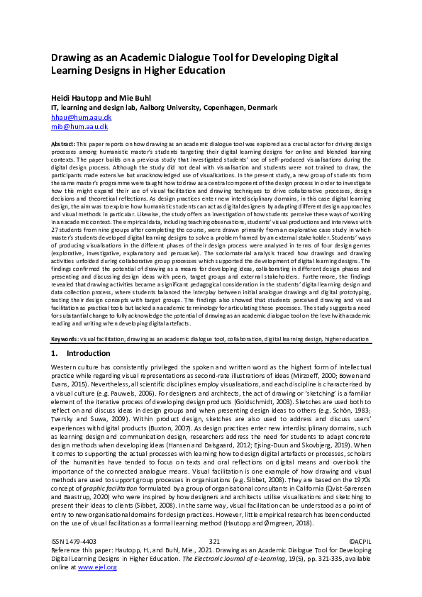 (PDF) Drawing as an Academic Dialogue Tool for Developing Digital ...