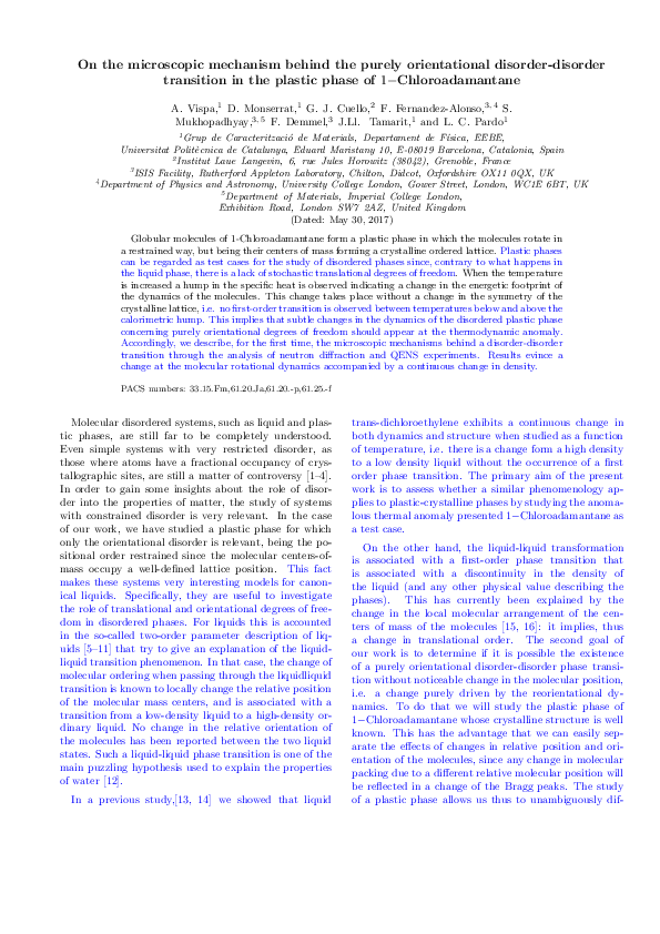 (PDF) On the microscopic mechanism behind the purely orientational ...