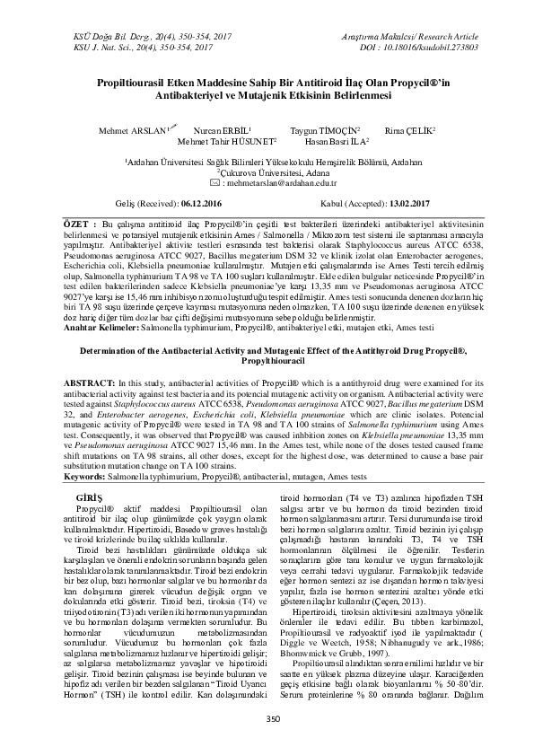 (PDF) Etken Maddesi Propiltiourasil olan Antitiroid ilaç Propycil®’in ...